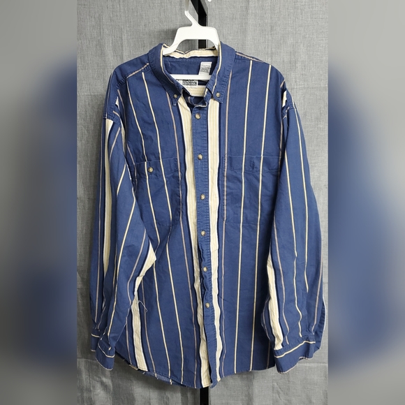 Basic Editions | Shirts | Mens Basic Editions Long Sleeve Blue Strip Button Up Shirt M | Poshmark